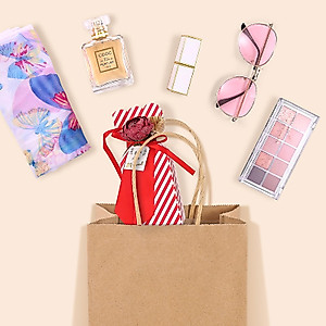 GSSUSA 50 Pcs Brown Kraft Paper Bags 5.25x3.75x8, Small Paper Bags with Handles for Shopping, Gift, Merchandise, Retail, Party Favor, Wedding, Gift Bags, Bags for Small Business, Boutique