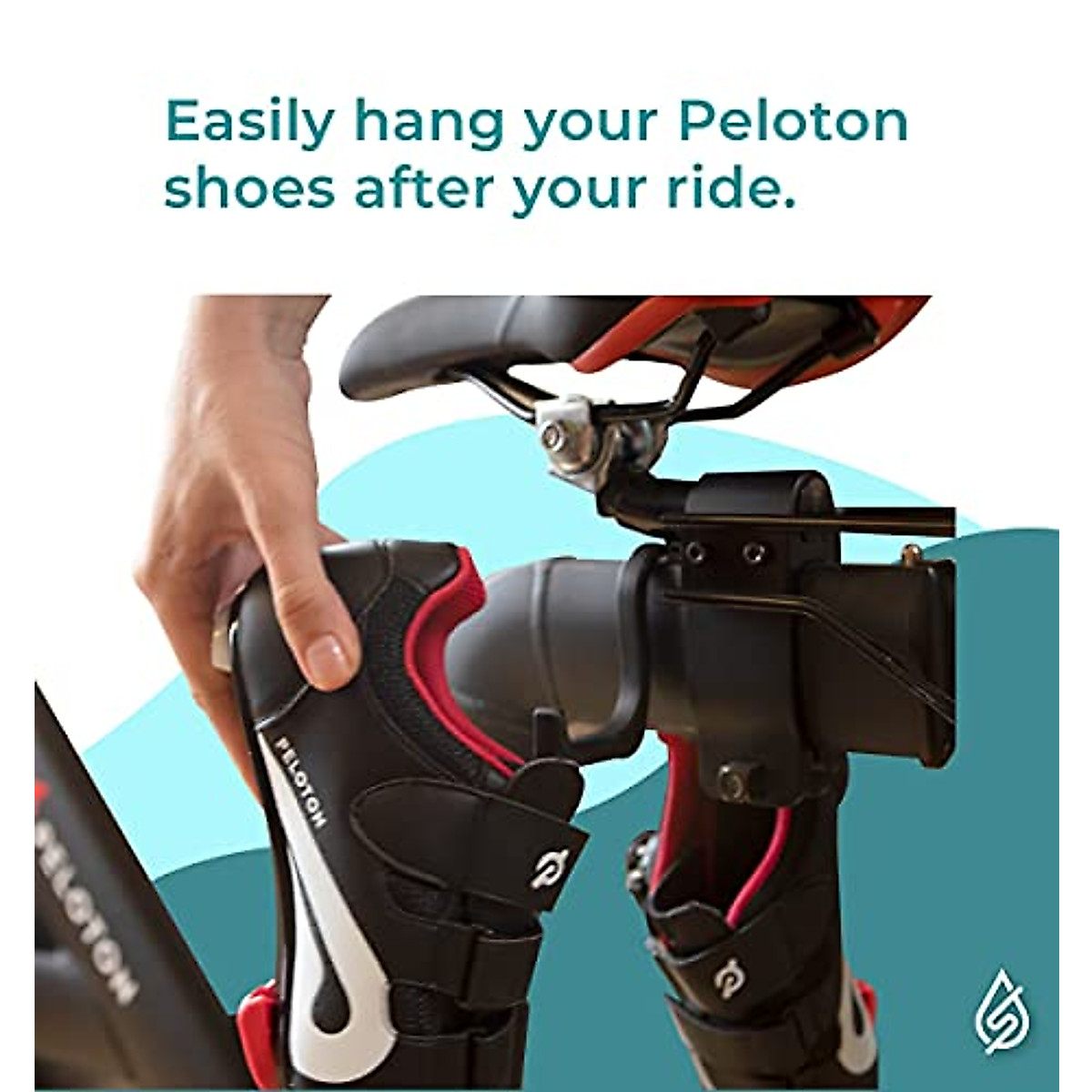 SELINA Shoe Hanger for Peloton - Shoe Holder Accessory for Peloton - Must have accessory for the Peloton Bike and Peloton Bike Plus - Shoe Hook Compatible with your Peloton Bike (2-Pack, Black)