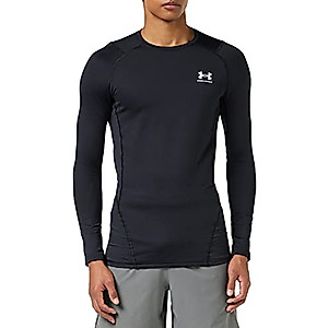 Under Armour mens ColdGear Armour Fitted Crew , Black (001)/White , Large
