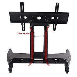 BIGalleons Mobile TV Mount Stand, Low Height Monitor Cart with Wheels for 32-65 inch Flat Curved Screen TV, LED LCD, Height Adjustable, 90°Adjustable Viewing Angle