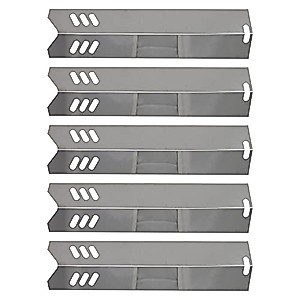 5-Pack BBQ Grill Heat Shield Plate Tent Replacement Parts for Uniflame GBC1143W-C - Compatible Barbeque Stainless Steel Flame Tamer, Guard, Deflector, Flavorizer Bar, Vaporizer Bar, Burner Cover 15"
