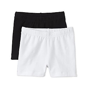 The Children's Place girls Basic Cartwheel Short Pants, Black/White, Small US