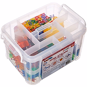 Brackitz Mini STEAM Education Center | STEM Construction Building Block Toy | Sensory Learning Toys for Children PreK-6 | 204 Pc Set