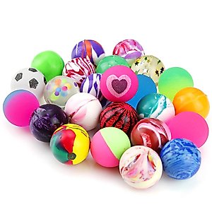 Pllieay 24 Pieces Bouncy Balls Small Bouncy Balls for Kids, Rubber Balls 25mm Mixed Color Party Bag Filler for Party Favors, Christmas Stocking Stuffers, Classroom Prizes, and Pet toy