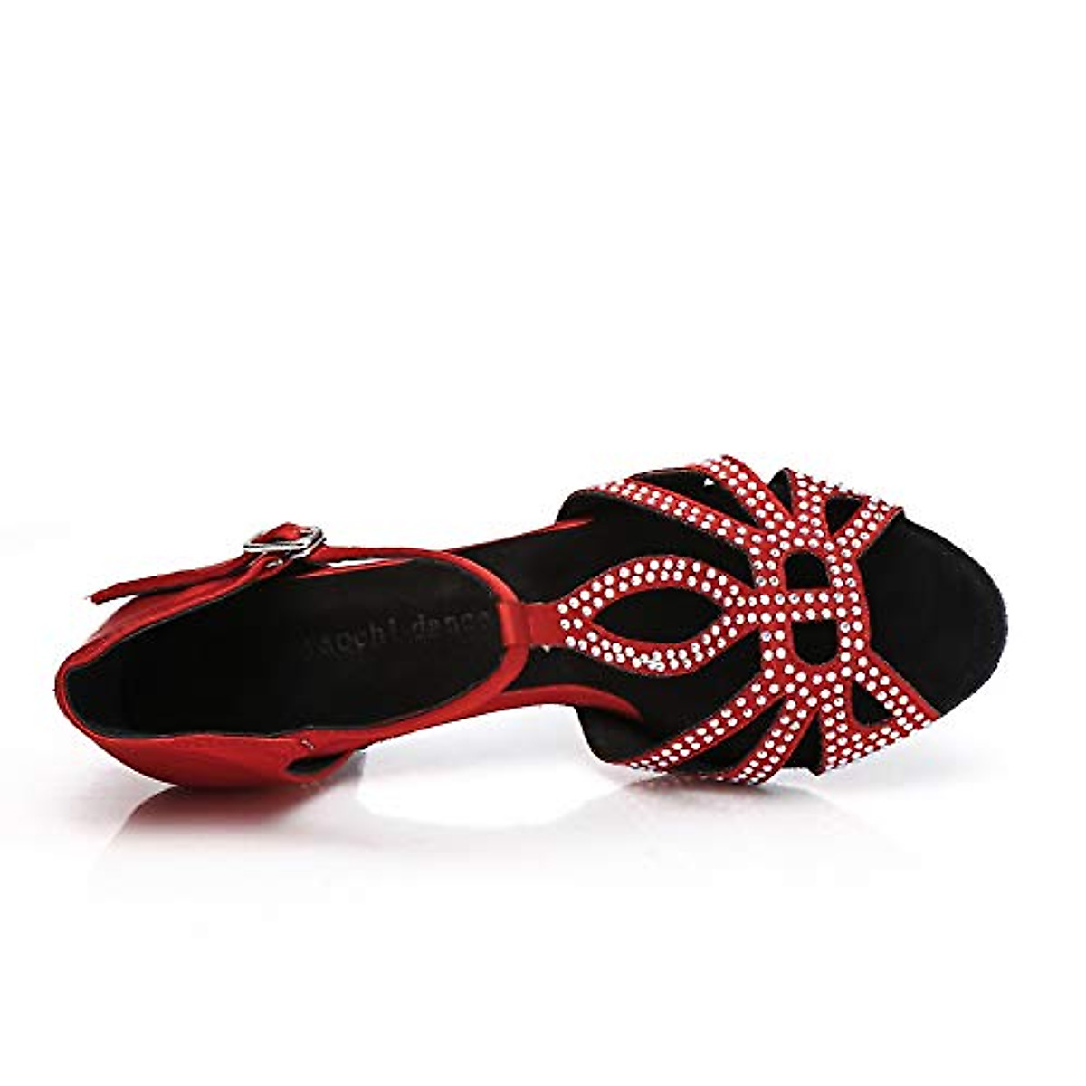 Pierides Women's Rhinestone Ballroom Dance Shoes Latin Salsa Performance Wedding Dance Shoes,2" Heel,6.5 US