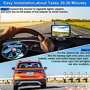 DoHonest Wireless Backup Camera for Trucks Car Pickup Camper Van with 7 Inch Monitor System, HD 1080P Bluetooth Backup Camera 2.4G Stable Digital Signals, Support Add Second RV Rear View Camera-V29