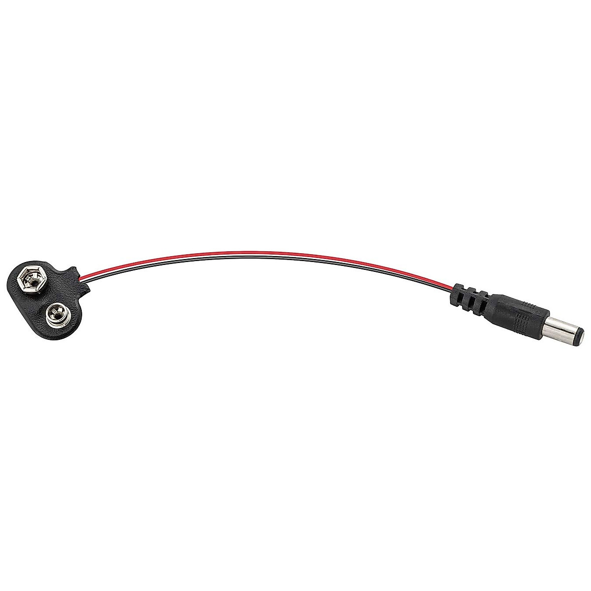 9v Battery Clip with DC 5.5mm x2.1mm Plug, 10 PCS 9v Battery Adapter for Arduino T Type