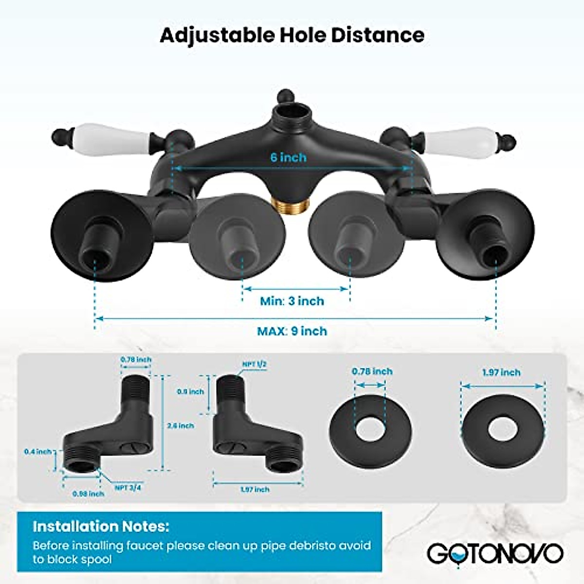 Clawfoot Tub Bathtub Matte Black Shower Faucet with Hand Shower Sprayer Wall Mount Bronze Ceramics 2 Double Handle Shower Faucet System Telephone Shape