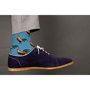 Real Sic Fun Socks for Men and Women - Cozy Cotton Dress Socks with Colorful Designs - Cool, Casual, Pet Patterned (Rooster/Cock)