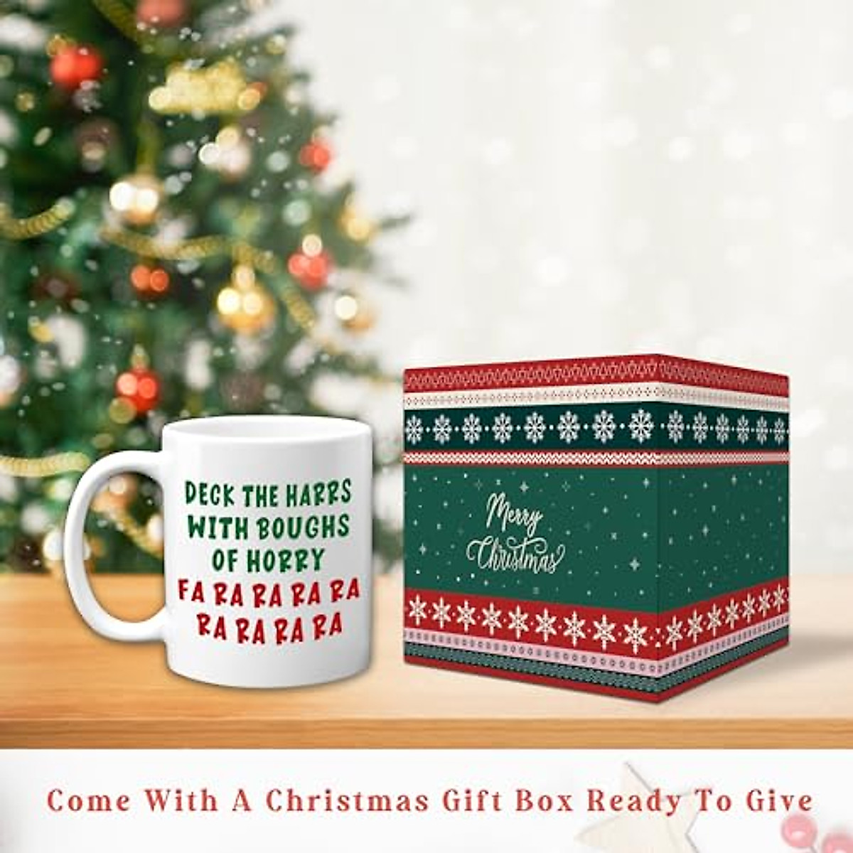Arsemica Funny Christmas Coffee Mug, 11oz Christmas Story Drinking Cup Merchandise, Novelty Holiday Party Cups for Table Decorations, Xmas White Elephant Gifts for Women Men (Horry)