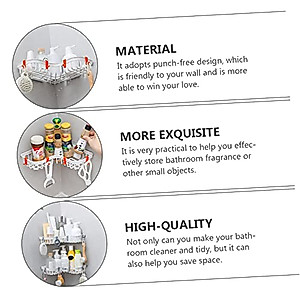 Veemoon 2pcs Shelf Corner Shelves Wall Mounted Storage Shelves Adhesive Bathroom Shower Rack With Hook Pp Organizer