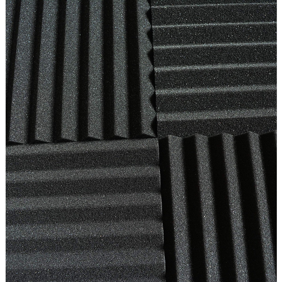 96 Pack Acoustic Foam Panel Wedge Studio Soundproofing Wall Tiles Black 12" X 12" X 1"