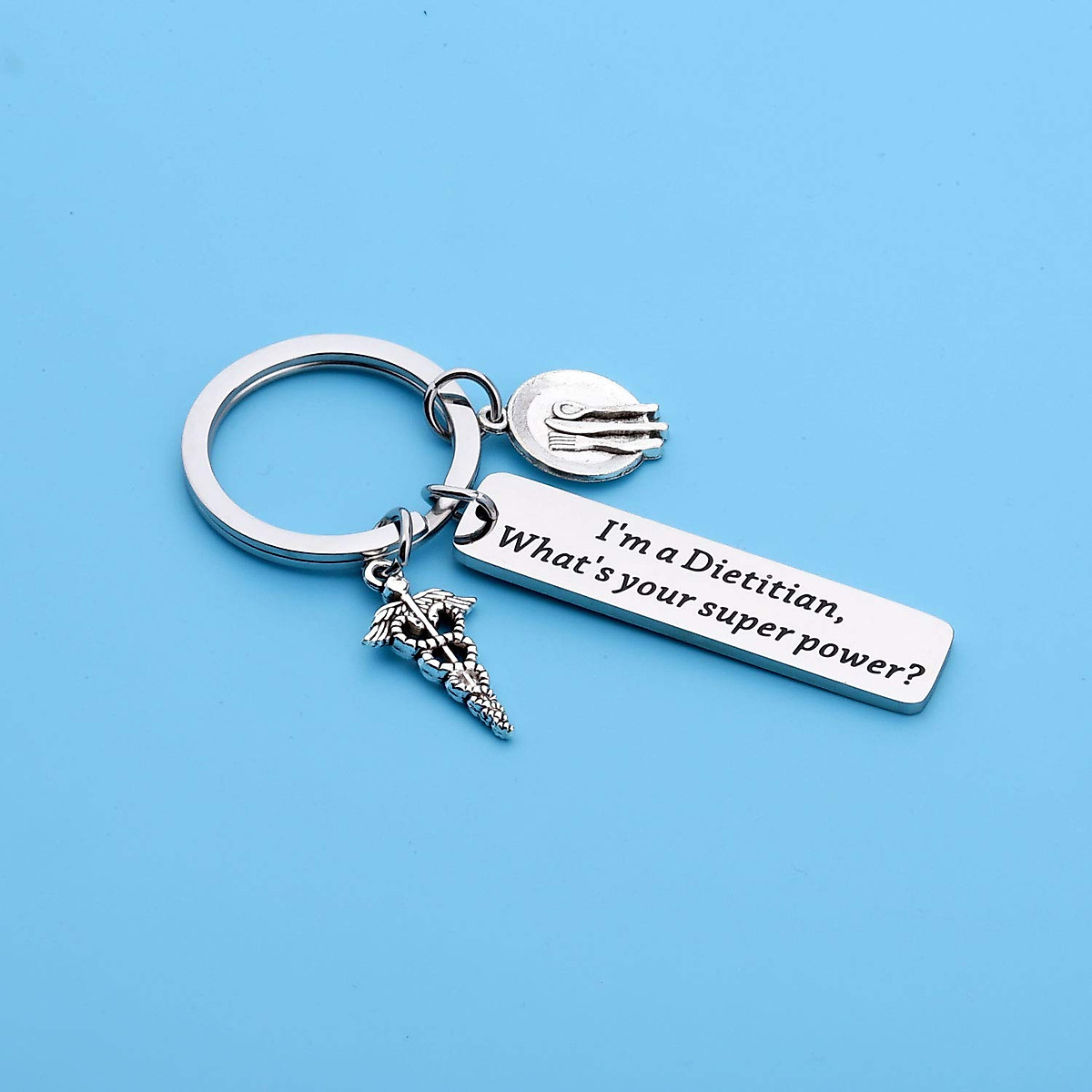 WSNANG Dietitian Gift Nutritionist Gift I'm a Dietitian What's Your Super Power Keychain RD Registered Dietitian Gifts Dietitian Graduation Gift (Dietitian KC)