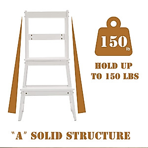 Kids Kitchen Step Stool,Baby Standing Tower for Counter and Bathroom Sink,Toddlers Montessori Learning Stool,Children Standing Helper (White Upgrade)