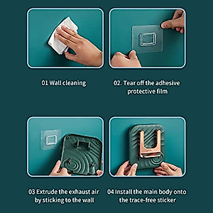 U-Shaped Hair Dryer Holder Adhesive Hair Blow Dryer Storage Rack Space Organizer for Bathroom Washroom Decor (Green)