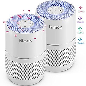 HIMOX Air Purifier 2 Pack for Home Big House Bedroom Large Room 850 sq ft Coverage Hospital Grade filters for Allergens Wildfire Smoke, Dust, Odors, Pollen, Pet Dander, Clean 99.99% Air Quality Monitoring Quiet