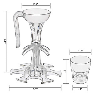 Shot Dispenser | Comes With 6 Acrylic Shot Glasses | Pours 6 Shots at Once | Great for Parties, Pre-games, Drinking Games | Easily Serve Liquor With Shot Glass Dispenser | Makes a Great Gift!