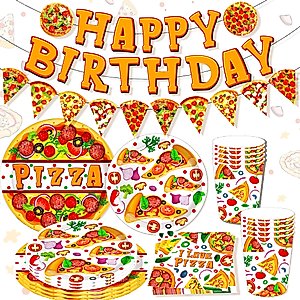 Roaring Good Time 12 PCS Pizza Party Favor Boxes Pizza Goodie Gift Treat Bags Pizza Themed Birthday Party Supplies Pizza Party Decoration Pizza Party Favor Bags