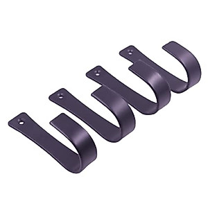 The Metal Magician Set of 4 Coat Hooks Wall Mounted Wrought Iron Hanger Farmhouse Rustic Key Holder Towel, Handbags, Hat Hanging Perfect for Bathroom, Kitchen, Living Room (Black)