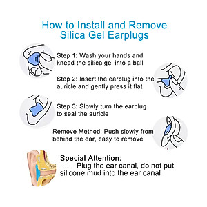 3+2 Pairs Reusable Super Soft Silicone Earplugs, Comfortable Ear Plugs That can Quickly Eliminate Noise, Suitable for Swimming, Sleeping, Snoring, Working, Studying, Loud Noise