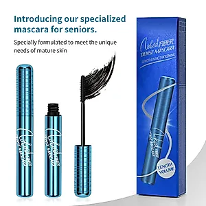 Mascara for Older Women, Black Mascara for Seniors with Thinning Lashes Waterproof Volumizing Mascara, Hypoallergenic Mascara for Sensitive Eyes (Pack of 1)