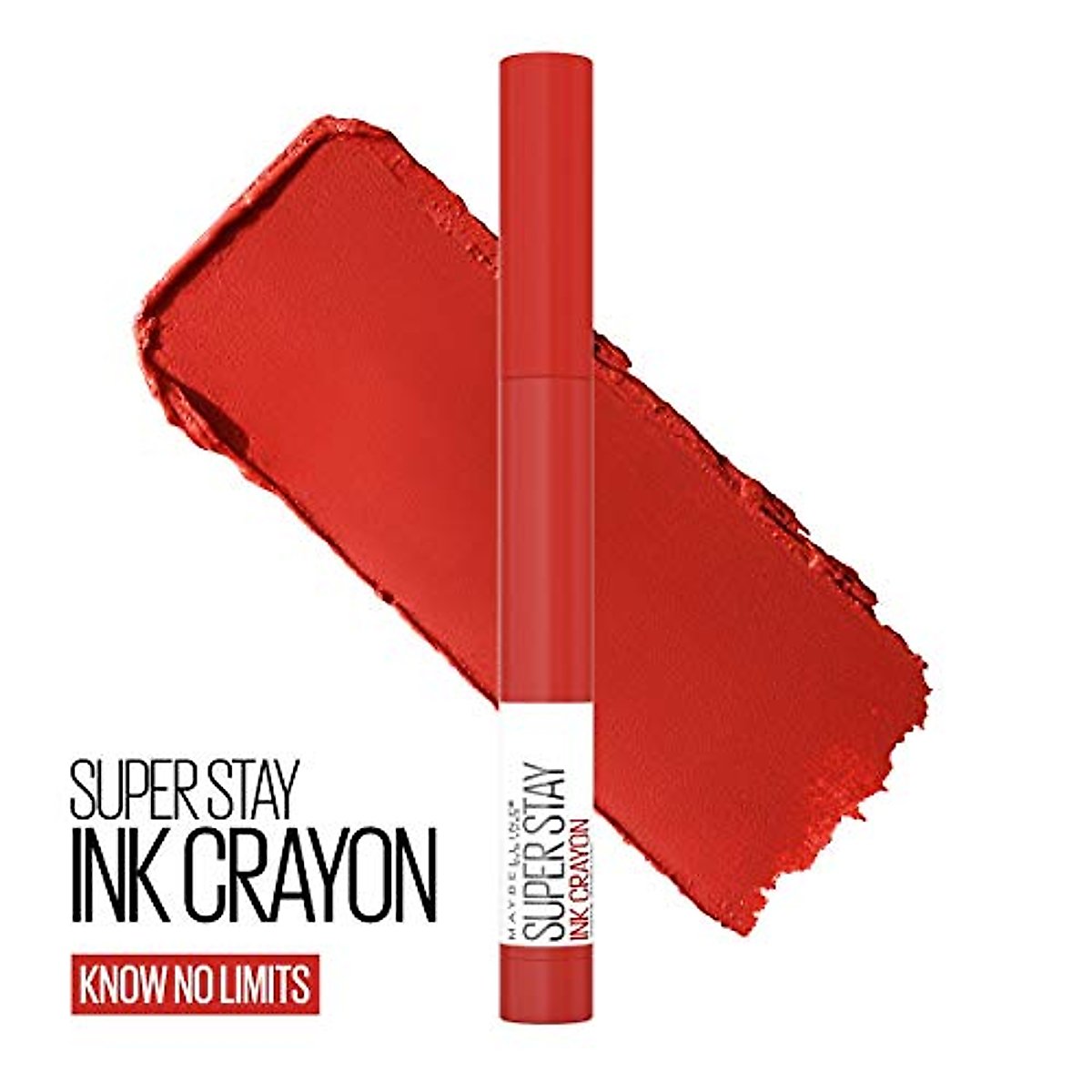 Maybelline SuperStay Ink Crayon Matte Longwear Lipstick With Built-in Sharpener, Know No Limits, 0.04 Ounce