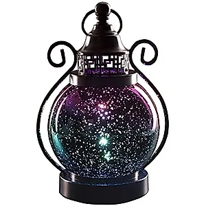 Valery Madelyn Lanterns Decorative Indoor Color Changing with 2 Timer Modes, Hanging Moroccan Lamp Mercury Glass Sphere Globe Light for Halloween Home Decorations, Battery Operated，10.5 inch