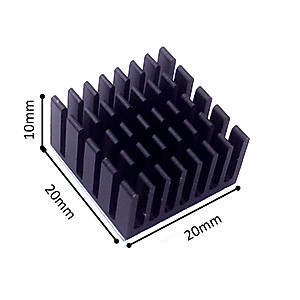 Easycargo 10pcs 20mm Heatsink Kit 20x20x10mm + 3M 8810 thermal conductive adhesive tape, cooler Heat Sink for cooling GPU IC Chips VRAM VGA RAM (20mmx20mmx10mm)