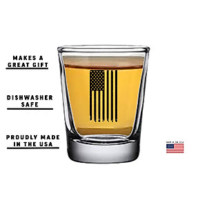Rogue River Tactical USA Flag Tattered Shot Glass Gift For Military Veteran or Patriotic American