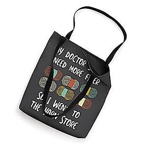 Funny Fiber Knitting Joke, Yarn Crochet Tote Bag