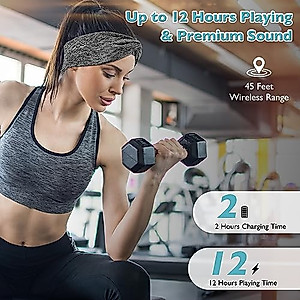 ASIILOVI Headband Headphones 2023 Version Bluetooth Headband for Women Knotted Headband with Ultra-Thin HD Speakers & Mic, Perfect for Yoga Running Workout Travel Sports Unique Gifts