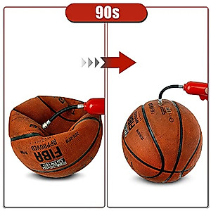 ONG NAMO Ball Pump with 10 Needles for Sports Basketball Soccer Ball Football, Portable Hand Air Pump Kit for Inflating, Soccer & Basketball Pump with 2 Nozzles Extension