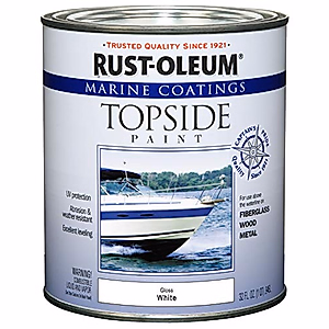 Rust-Oleum 206999 Marine Topside Paint, Gloss White, 1-Quart & 207009 Marine Anti-Slip Additive 1/2-Pint, 4 Ounce (Pack of 1), Clear, 11 Fl Oz