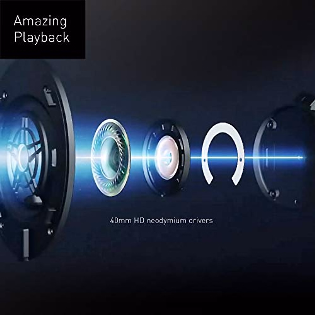 Panasonic Premium Hi-Res Wireless Bluetooth Over The Ear Headphones with 3D Ear Pads and 3 Sound Modes - RP-HD305B-A (Blue)