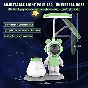 Euproce Rechargeable Desk Lamp, LED Desk Lamps for Home Office, Reading, Study, Eye-Caring Table Lamp with USB Charging Port, Adjustable Gooseneck Reading Lamp with Storage and Pen Holder