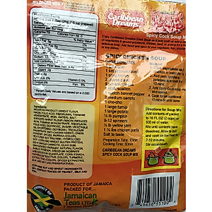 Caribbean Dreams Cock Soup"Spicy Chicken Soup Mix" 1.76 Ounce (5 Pack)