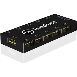 DS leddess Connector 11 Port ARGB Splitter Hub for LED Fans and Lights, SATA Power 1 to 10 ARGB Extension Cords, 5V ARGB Motherboard Sync(B Series)