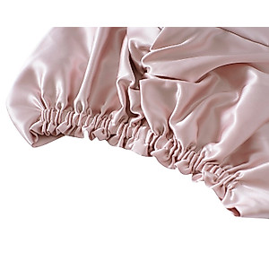 ZIMASILK 22 Momme 100% Mulberry Silk Sleep Cap for Women Hair Care,Natural Silk Night Bonnet with Elastic Stay On Head (1Pc, PINK)