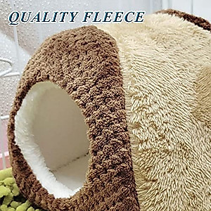 Oncpcare Cozy Ferret Bed Guinea Pig Cave Bed Tent Fleece Rat Hideout House Nest Cage Accessories for Chinchilla Squirrel Hedgehog