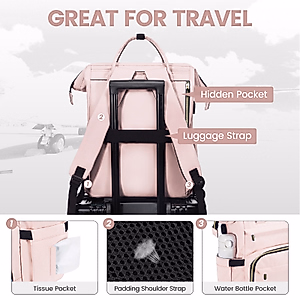 LOVEVOOK Laptop Backpack for Women Teacher Backpack Nurse Bag,Work Bag Backpack Purse Bag Anti-Theft Travel Backpack with USB Charging Port,15.6 Inch Backpack for College Business Casual