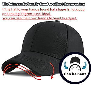 MUNULA Oversize Baseball Cap XXL Big Head Hats for Men Large Head Hats Dad Hat Adjustable 23.6"-26.8" (Black)