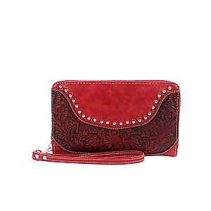 Montana West WRL-W003 Tooling Collection Wallet-Red