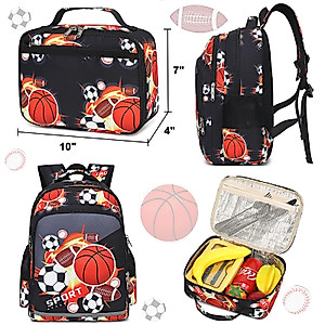 CAMTOP Soccer Backpack for Kids boys Preschool Backpacks with Lunch Box Toddle Kindergarten Basketball BookBag Set