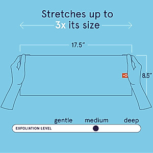 Cleanlogic Body Exfoliating Cloth, Stretchy Detox Charcoal Infused Exfoliator Bath and Shower Washcloths, Reusable Daily Skincare Tool, 3 Count Value Pack