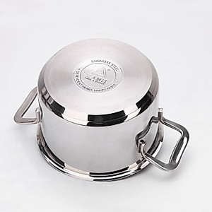 Stainless Steel Stockpot 8-Quart,Classic Deep Cooking Pot Canning Cookware with Stainless Steel Lid,3-Ply Cooking Stock Pot,Oven and Dishwasher Safe, Compatible with Induction, Ceramic, Gas Stove