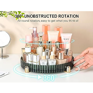 ROWNYEON 360 Rotating Makeup Organizer 1 Tier skincare organizers Bathroom Organizer Perfume Organizer Spinning Cosmetics Organizer for Vanity，Cabinets, Pantry, Fridge, Kitchen
