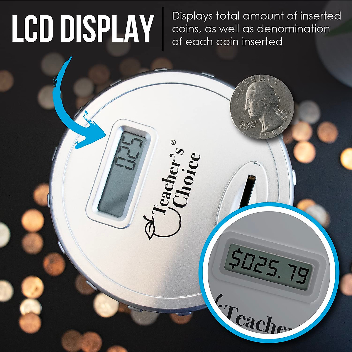 Digital Coin Counter Automatic Coin Sorter - 2020 Version - Digitally Keeps Count of and Automatically Sorts U.S. Coins into Individual Tubes with 20 Coin Wrappers Included