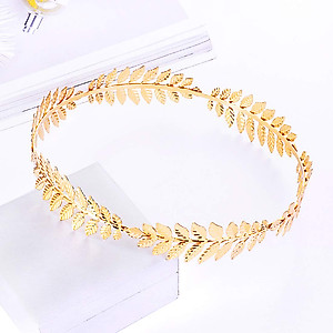 7pcs Goddess Leaf Headband, Greek Goddess Bridal Hairband, Laurel Leaves Crown Gold Leaf Branch Crown Greek Goddess Headpiece Accessories, Romantic Grecian Goddess Costume Accessories – Gorgeous