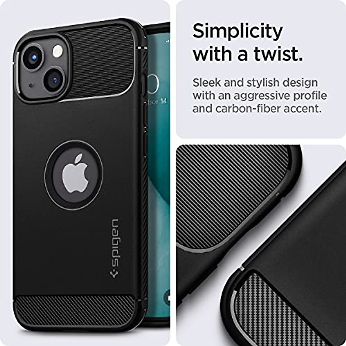 Spigen Rugged Armor Designed for iPhone 13 Mini Case (2021) - Matte Black