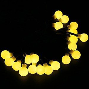 XUNATA 16ft Solar String Lights, Flexible Waterproof 20 LEDs White Ball Lights for Indoor Outdoor Home Patio Lawn Garden Party Holiday Decorations(Warm White)